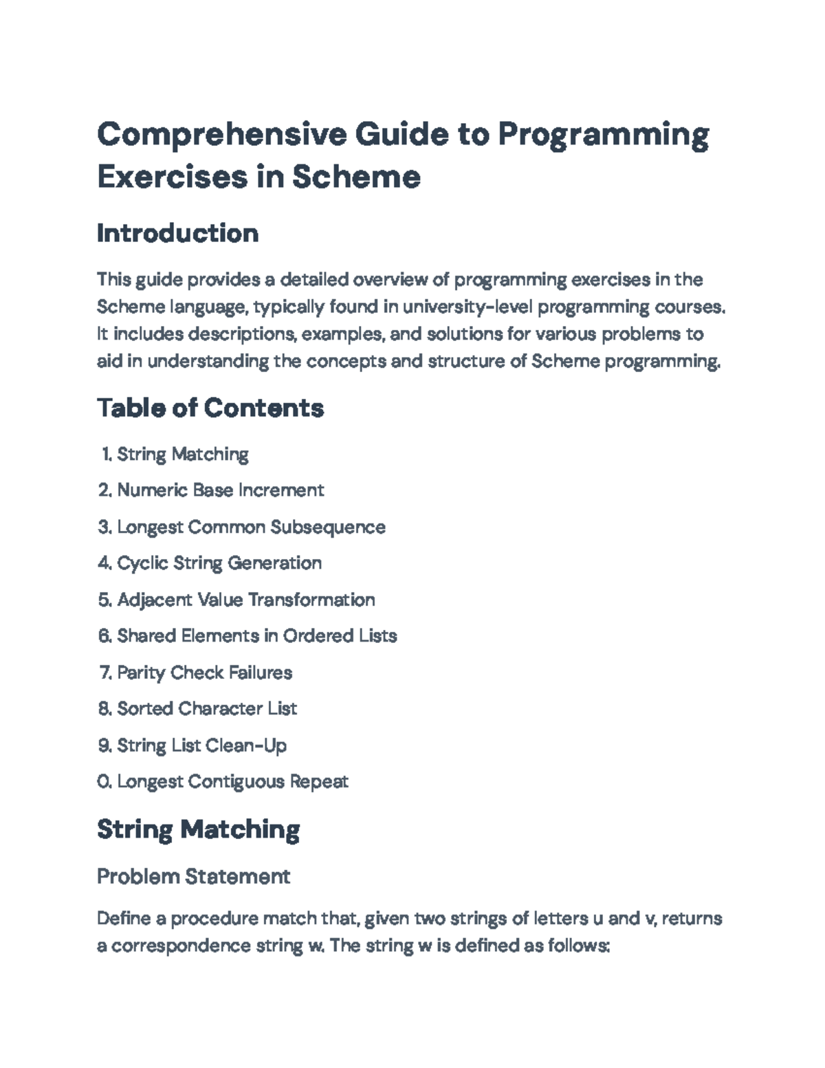 Comprehensive Guide to Scheme Programming Exercises and Solutions ...