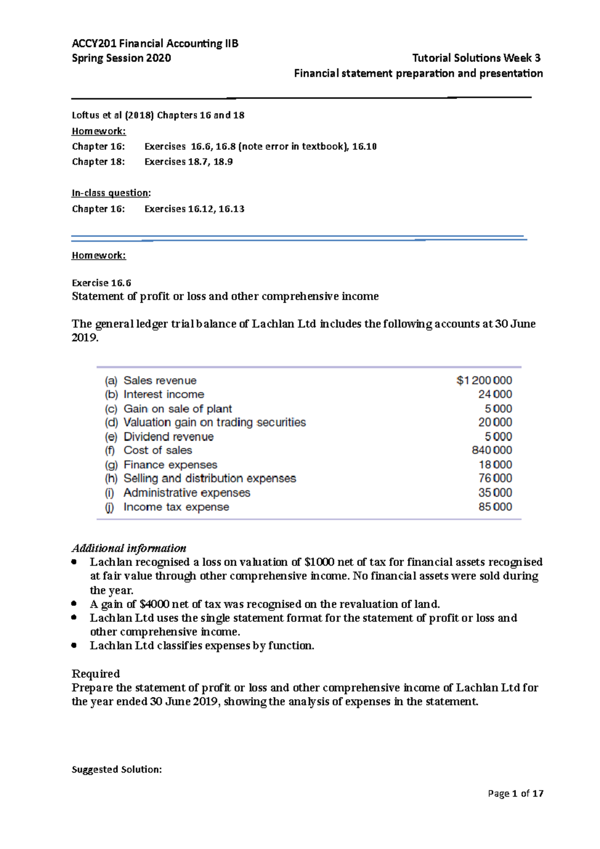 W3 tutorial Solutions - Spring Session 2020 Tutorial Solutions Week 3 ...