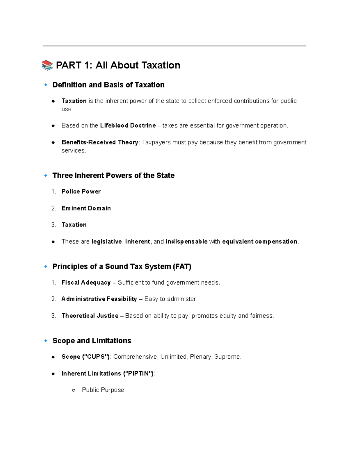 Taxation 101: Definitions, Principles, and Key Test Questions (Course ...