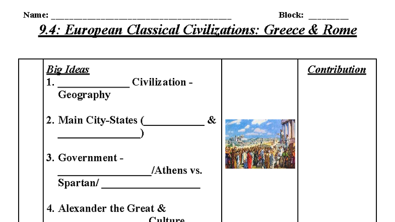 9.4 European Classical Civs: Greece & Rome Overview and Key Concepts ...