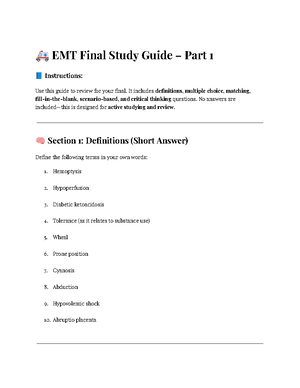 ALOC Assessment EMT questions to ask patient - ALOC Assessment PENMAN P ...