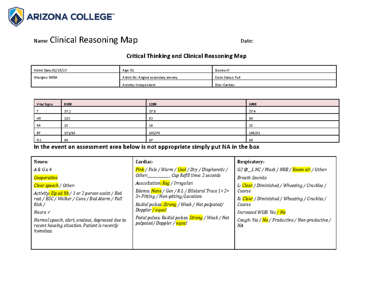 MAP MED SURG II - CONCEPT MAP - Critical Thinking and Clinical ...