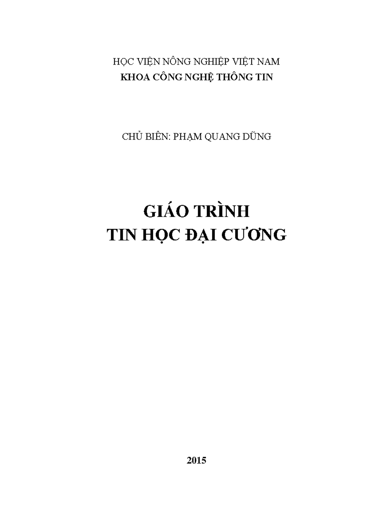 HVNN. giáo trình tin học đại cương - HỌC VIỆN NÔNG NGHIỆP VIỆT NAM KHOA ...