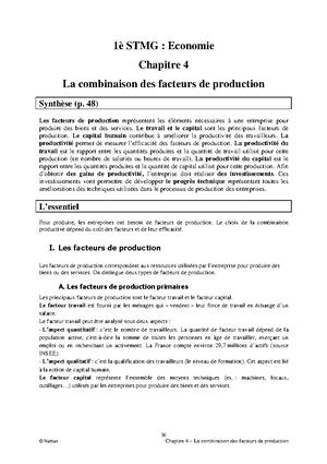 Droit et économie - STMG - Première - Baccalauréat Technologique - Studocu