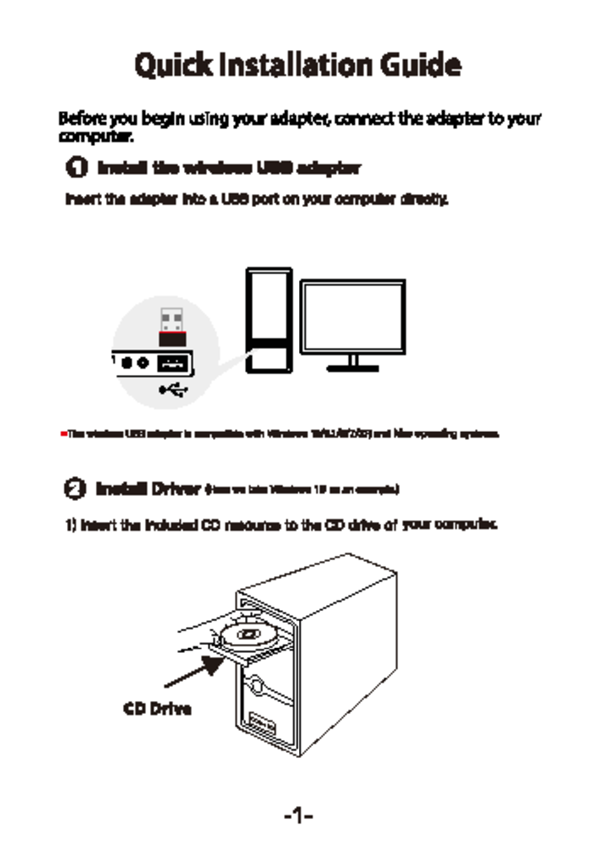 WIFI USB Adapter User Manual: Quick Installation Guide - Studocu
