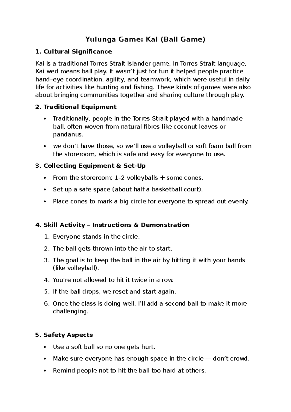 Yulunga Game: Kai (Ball Game) - Cultural Significance & Instructions ...