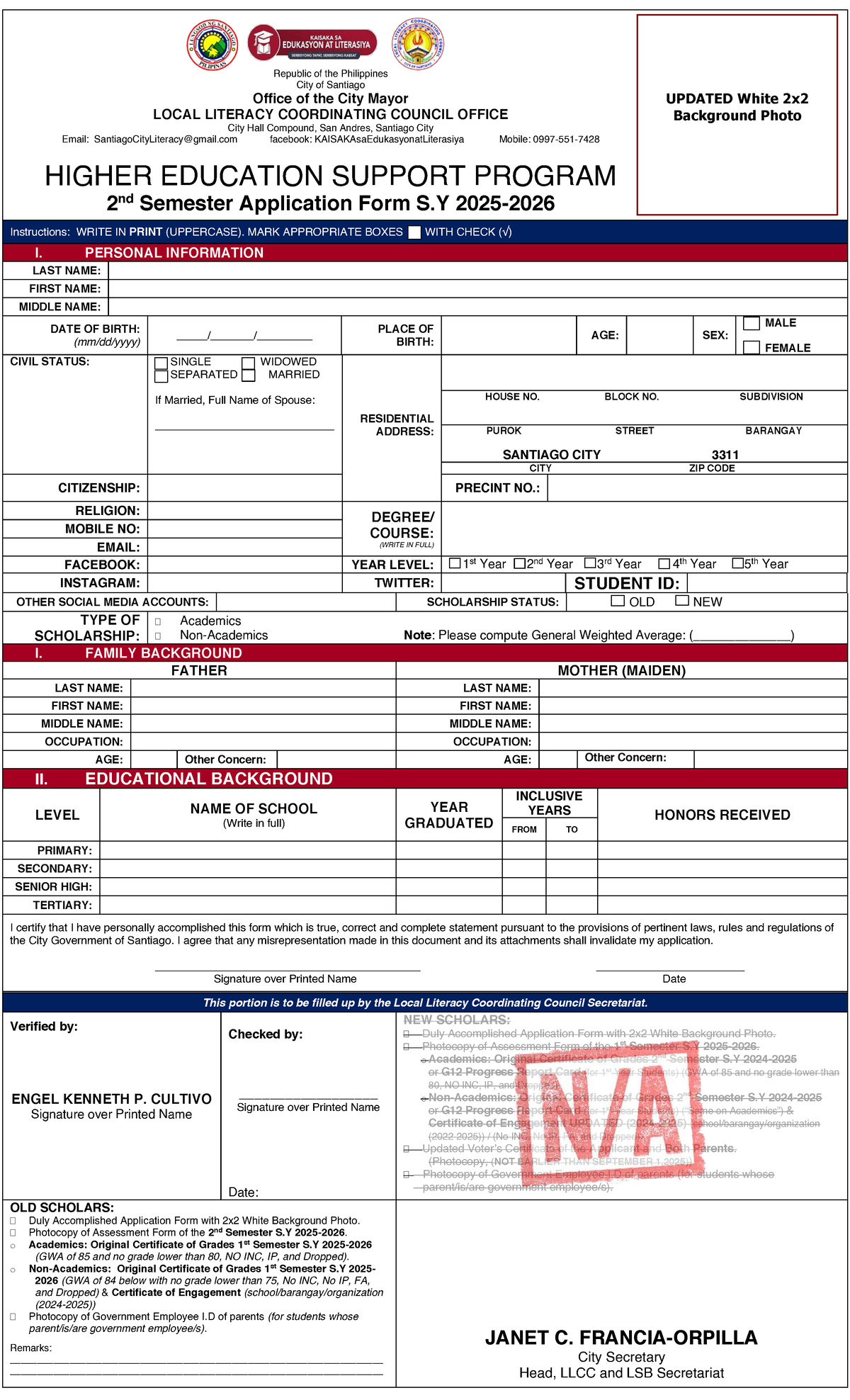 Application Form for Higher Education Support Program (S.Y. 2025-2026) - Studocu