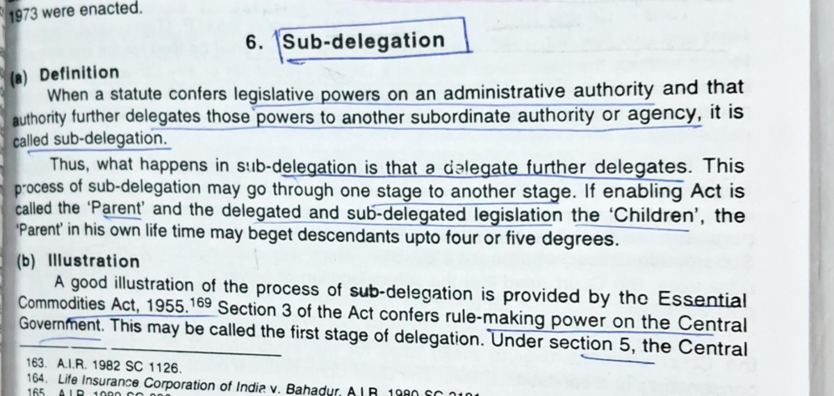 Administrative Law: Understanding Sub-Delegation and Its Implications - Studocu