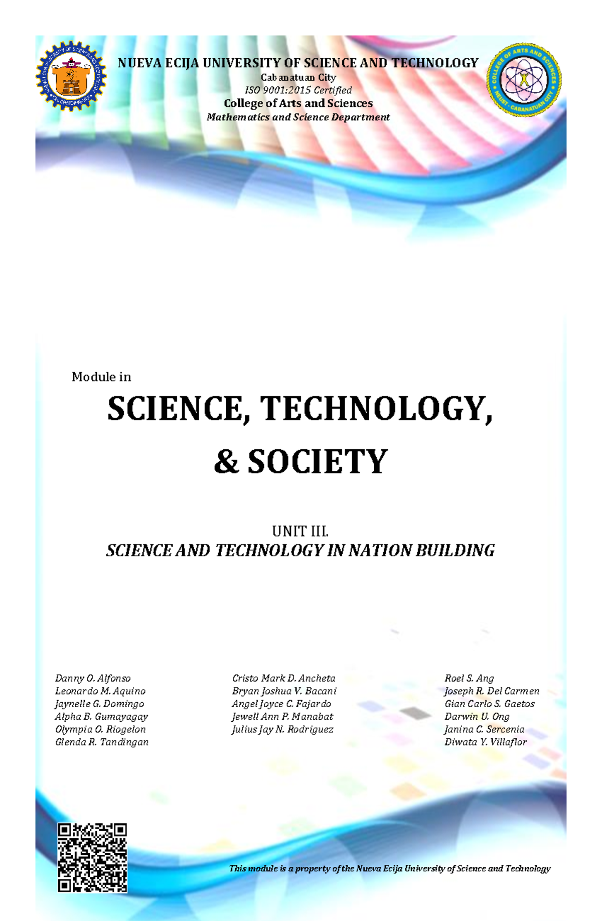 STS - Unit III - Module 3 - Module in SCIENCE, TECHNOLOGY, & SOCIETY ...