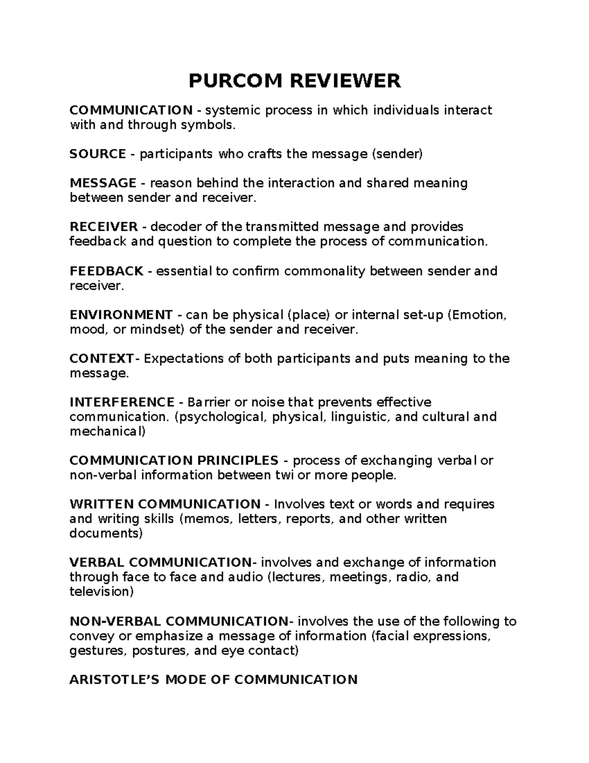 Purcom reviewer - its more about purposive communication - PURCOM REVIEWER COMMUNICATION ...