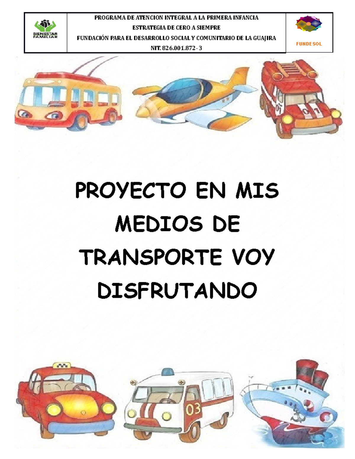 Proyecto EN MIS Medios DE Transporte VOY Disfrutando - ESTRATEGIA DE ...