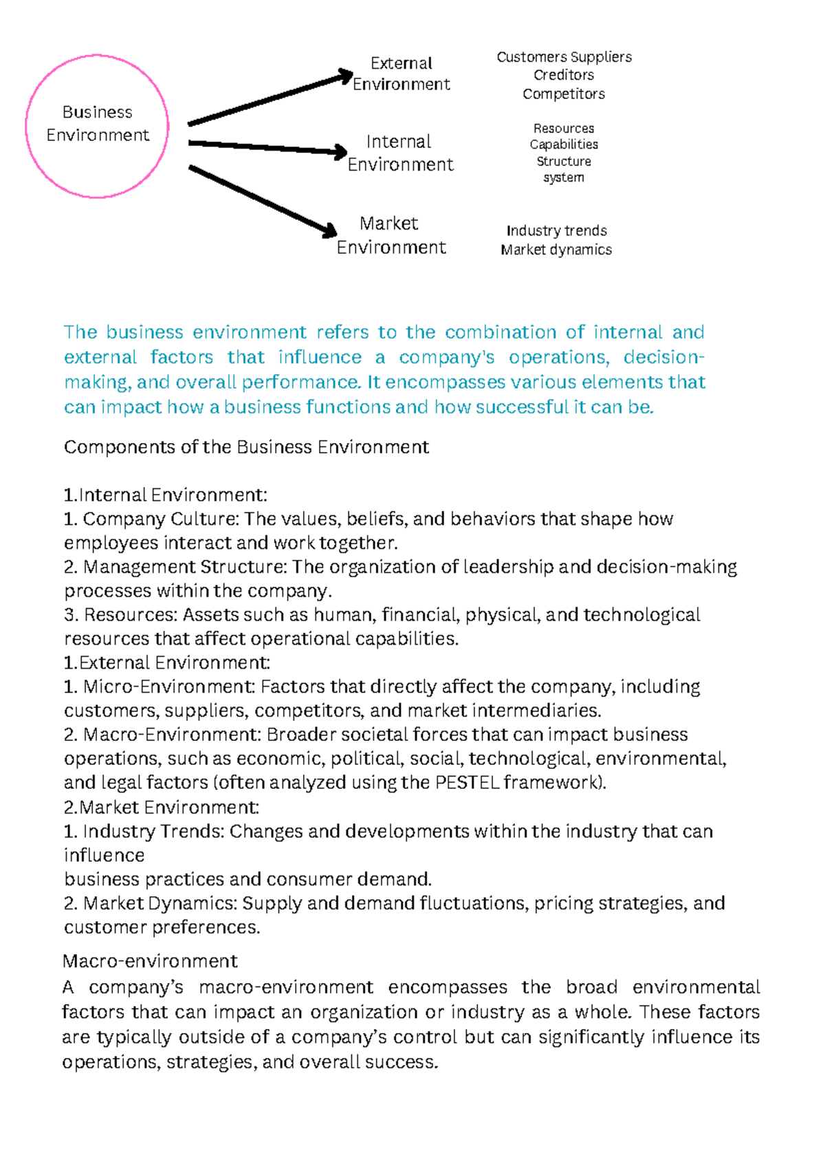 Business Environment Analysis: Internal & External Factors - SDFSDF ...