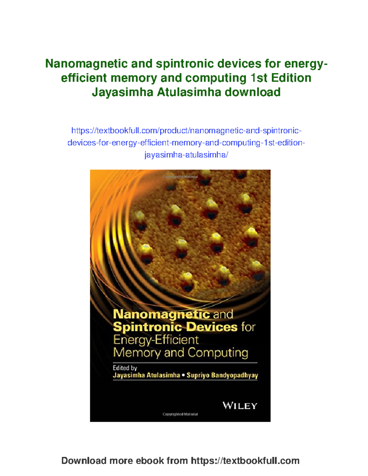 Nanomagnetic & Spintronic Devices for Energy-Efficient Computing - Studocu