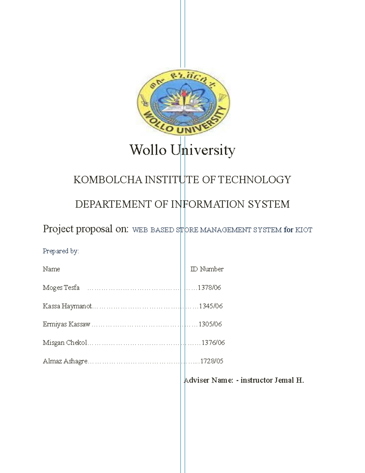 Project Proposal: Web-Based Store Management System for KIOT - Studocu