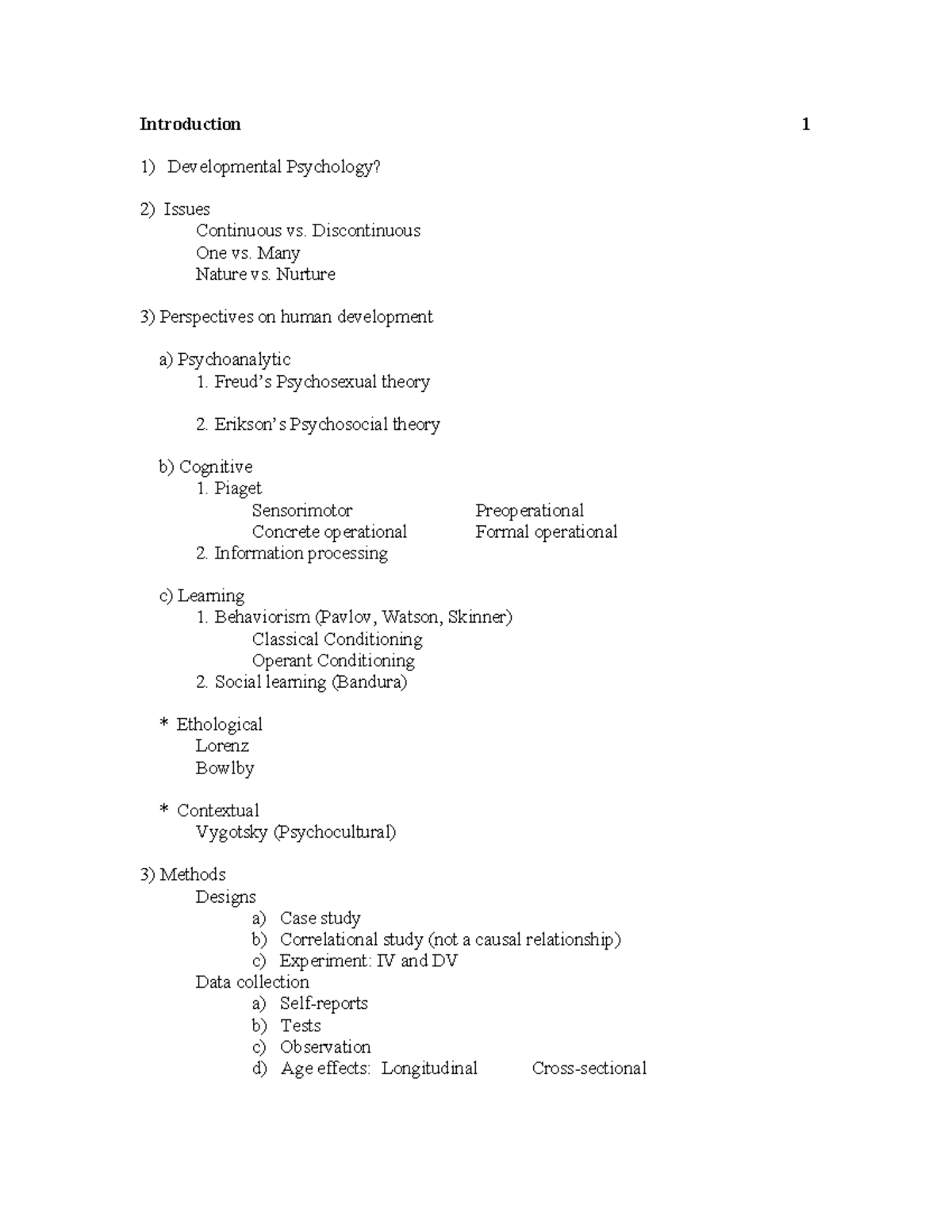 Developmental Psychology (PSY 101) - Quick Study Notes - Studocu