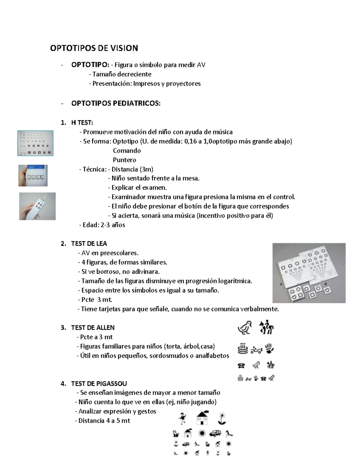 Optotipos de Visión: Métodos y Pruebas para Evaluación Visual - Studocu
