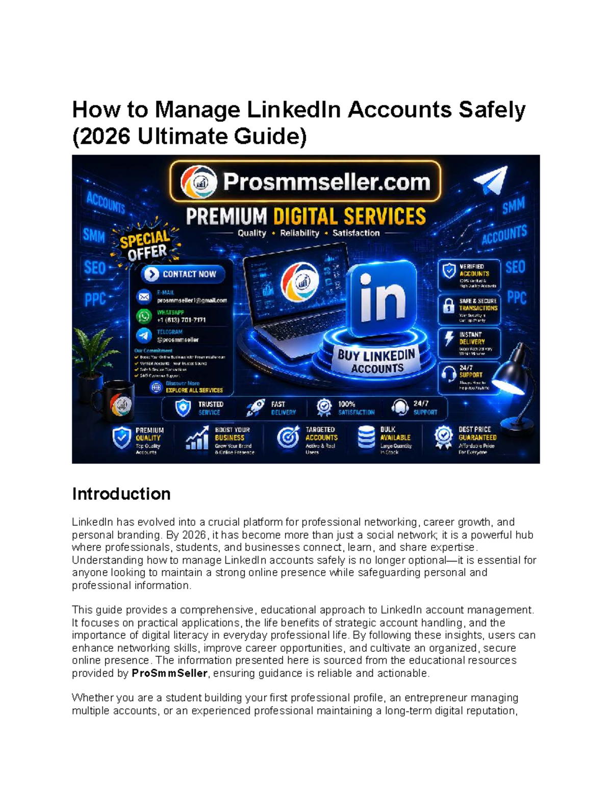 LinkedIn Account Management: 2026 Safety Guide & Best Practices - Studocu