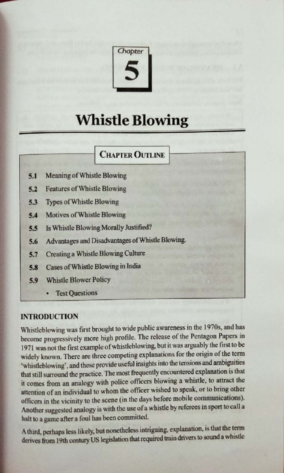 CG - Ch 5 - Whistle Blowing: Concepts, Types, and Case Studies - Studocu