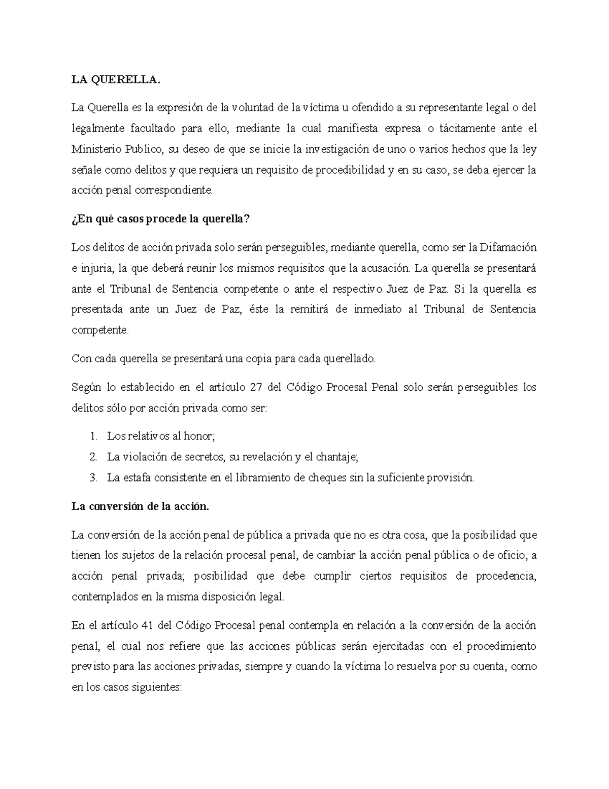 LA Querella: Definición, Procedencia y Trámite en el Derecho Penal ...