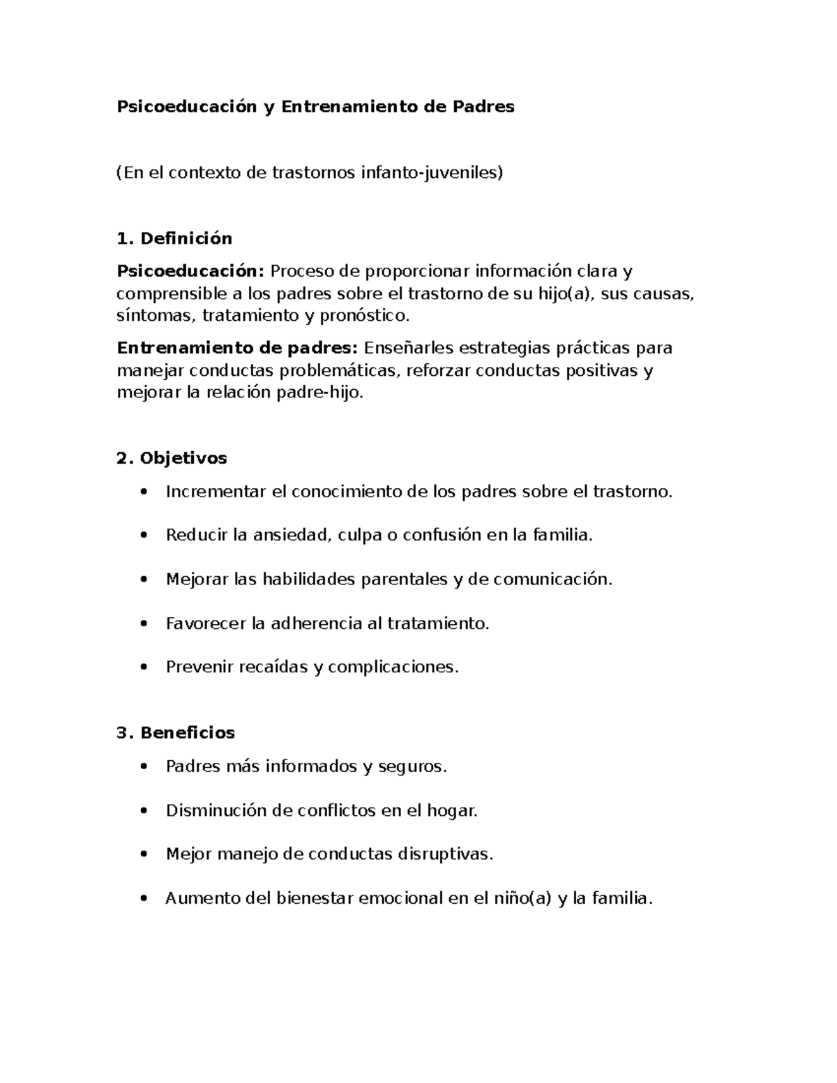Psicoeducación y Entrenamiento de Padres: Estrategias y Beneficios ...