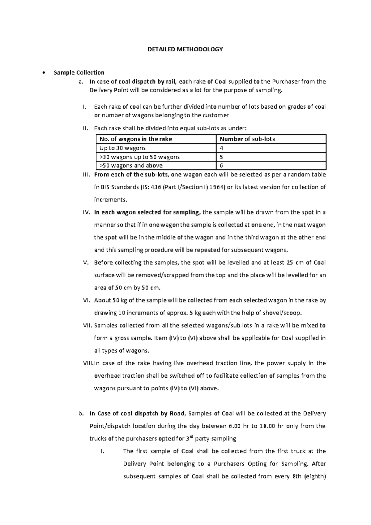 Detailed SOP for Coal Sample Collection and Preparation - Studocu