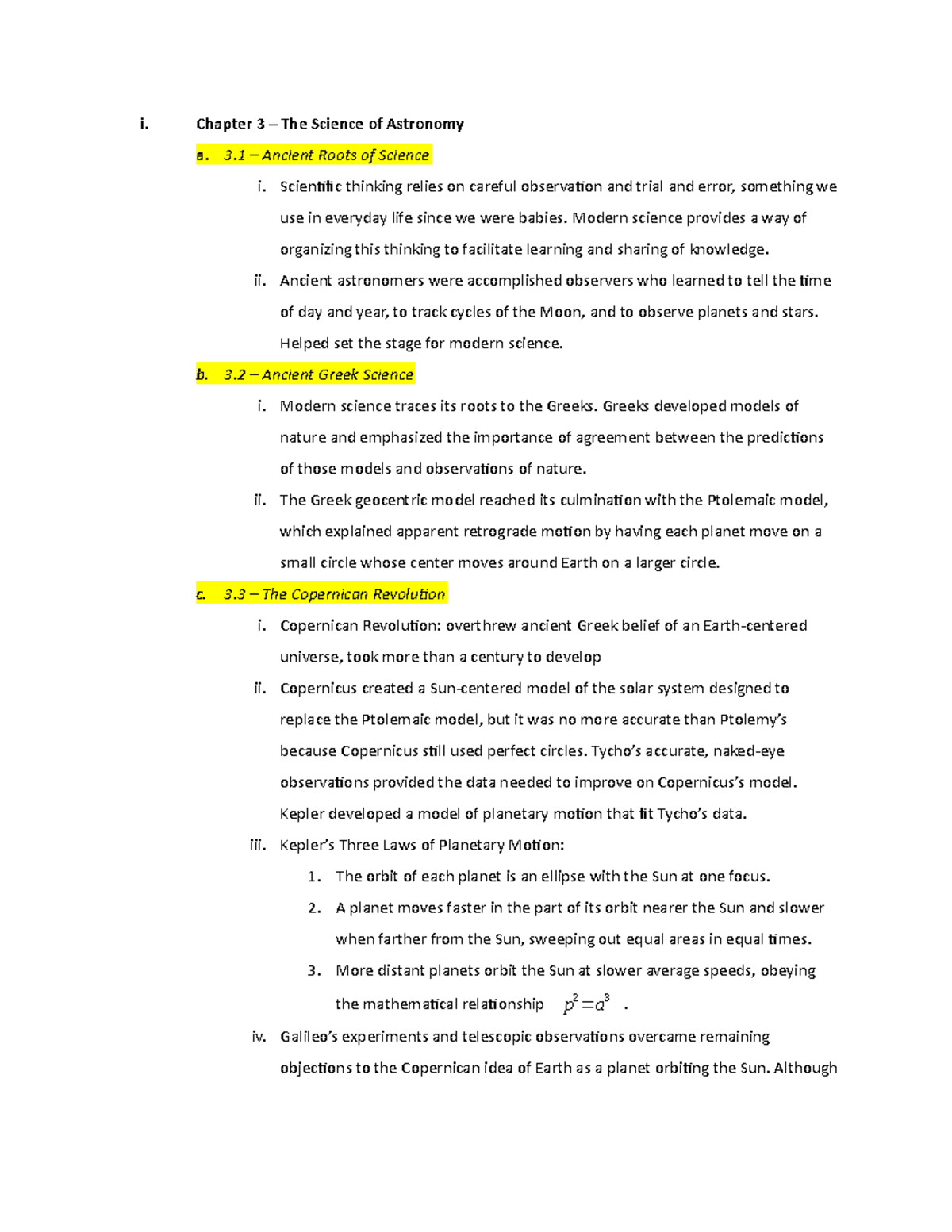 Astronomy Chapter 3 & S1 Notes: Ancient Science to Celestial Nav. - Studocu