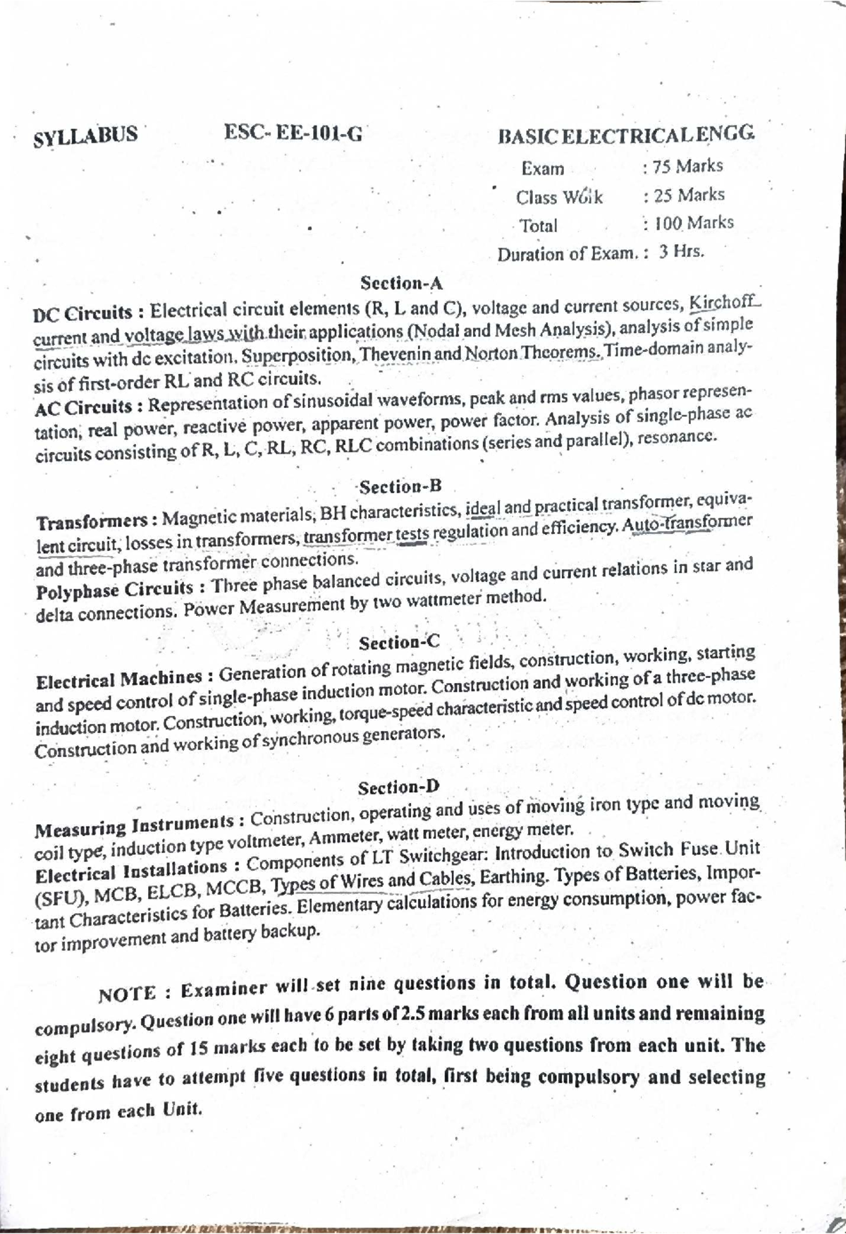 B.Tech 1st Year Basic Electrical Engg. Solved Papers (Feb 2022) - Studocu