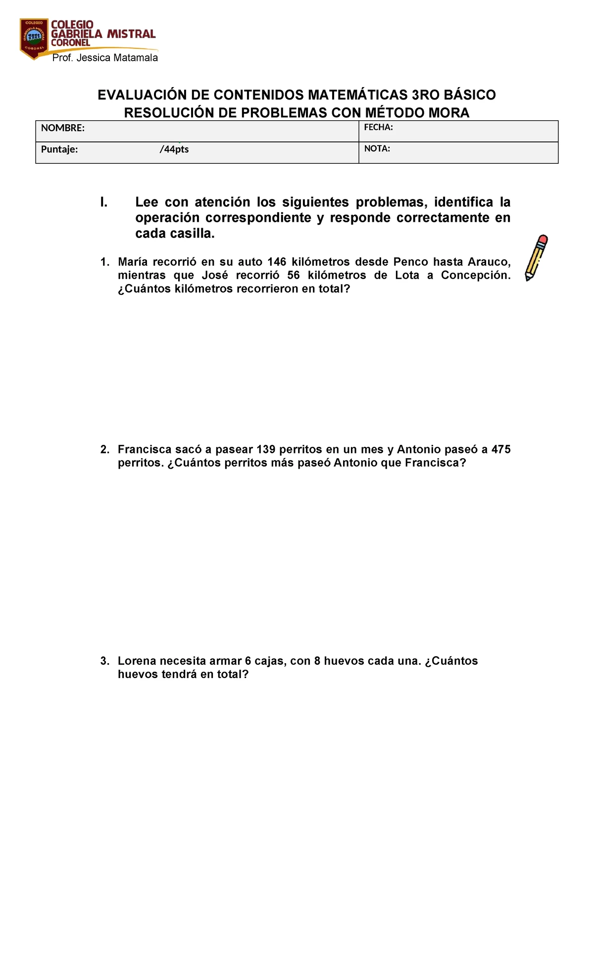 Guía de Repaso Matemáticas 3RO Básico: Resolución de Problemas - Studocu