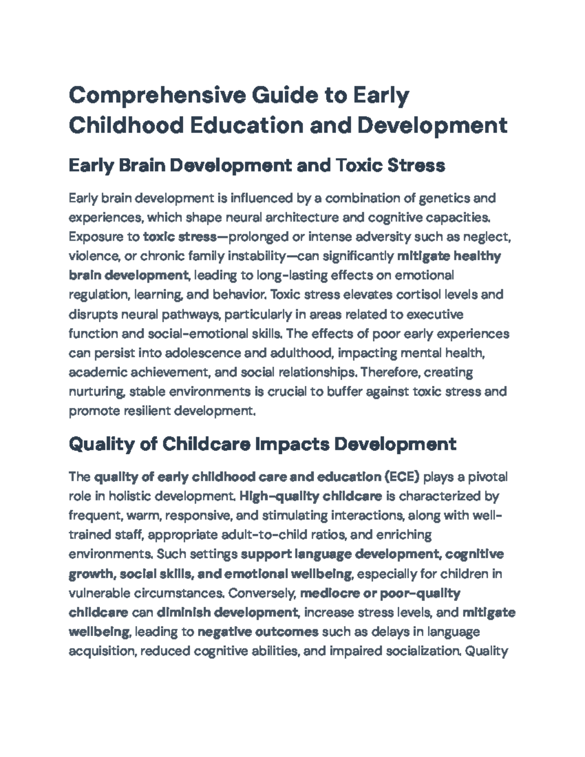 Comprehensive Guide to Early Childhood Education (ECE) and Development ...