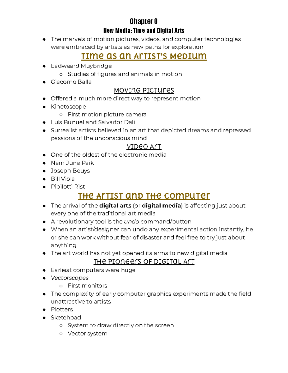 Chapter 8 - New Media: Exploring Time and Digital Arts - Studocu