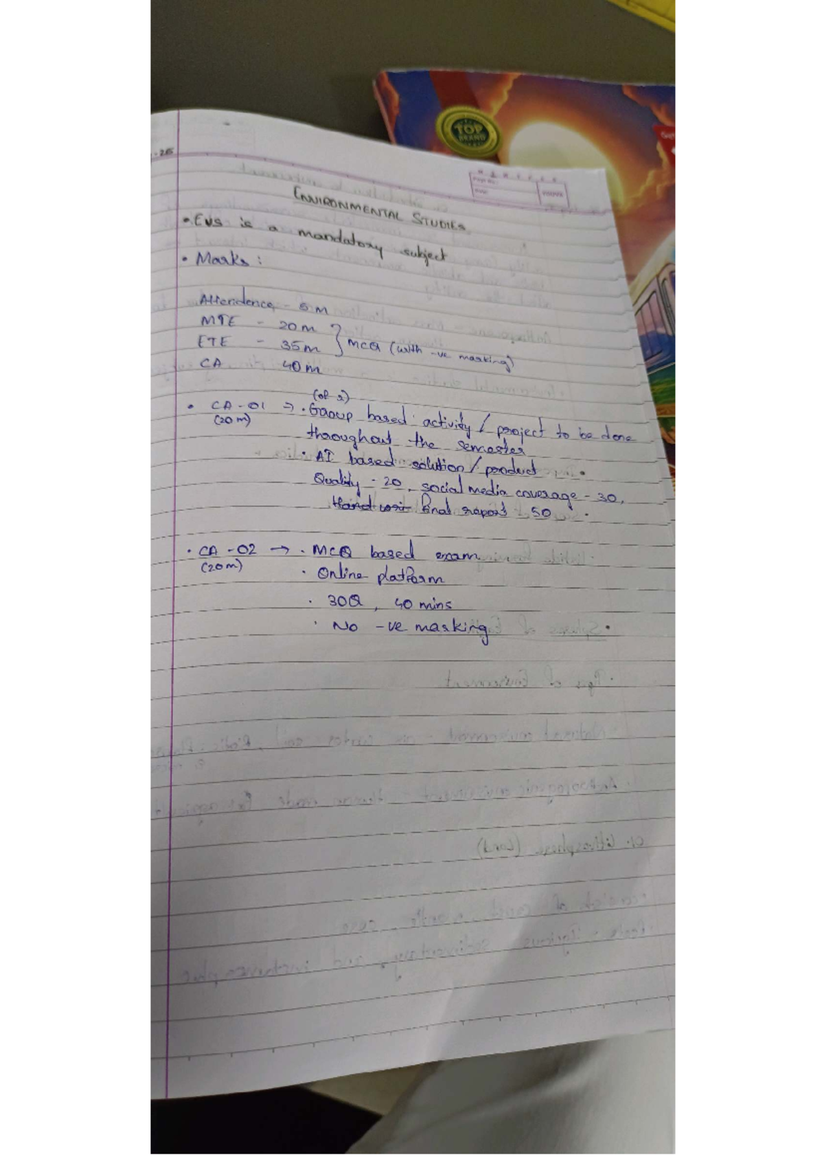 Unit 1 Overview of Environmental Studies - CHE 110 - Studocu