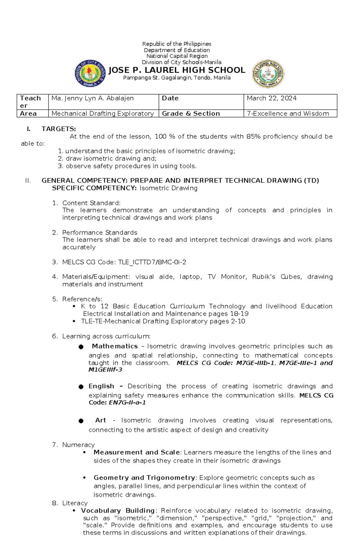 C03-DLP-Mechanical Drafting-Isometric drawing Edit - Republic of the ...