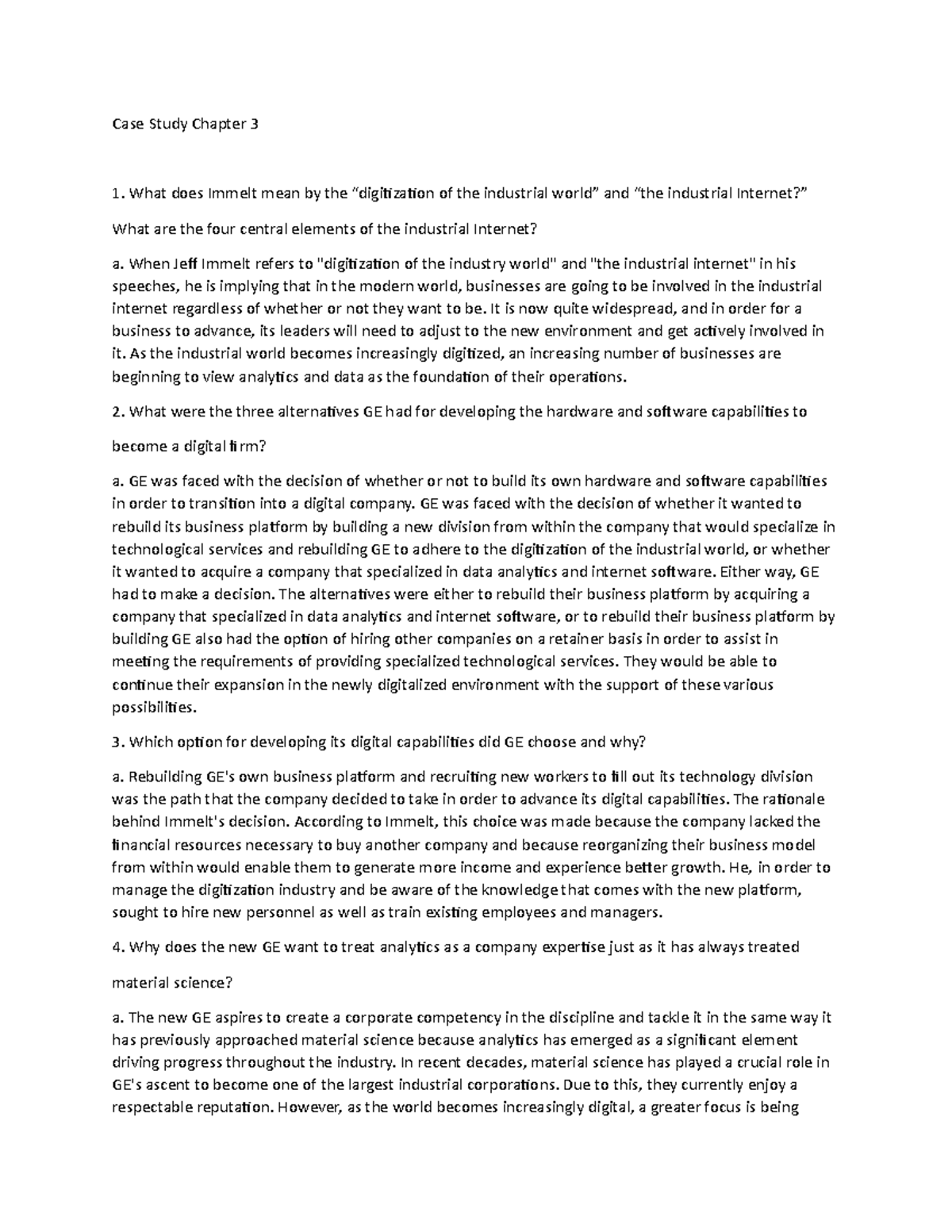 Chapter 3 Case Study: GE's Digitization Strategy and Industrial ...