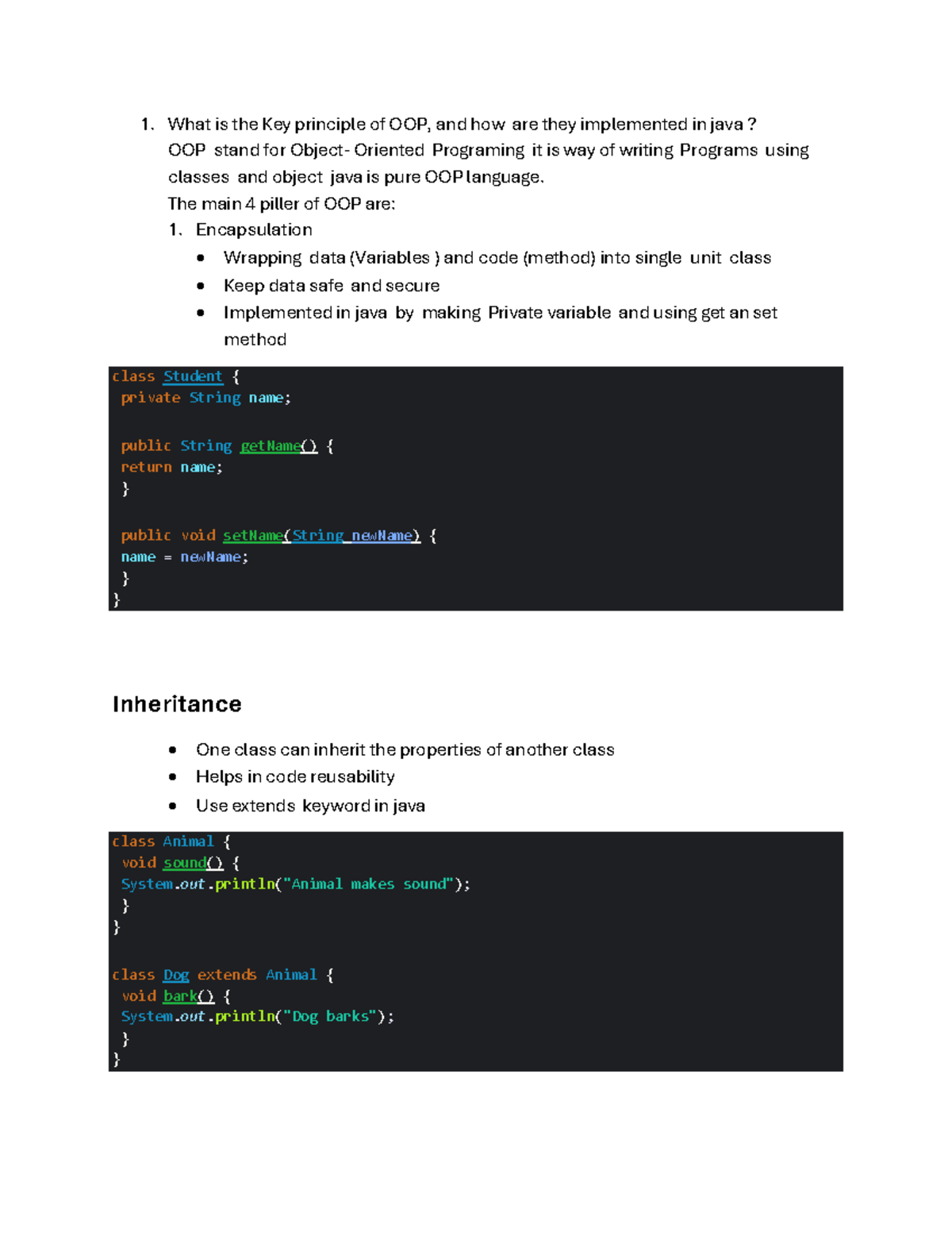 OOP Principles in Java: Key Concepts & Implementation (Course Code ...