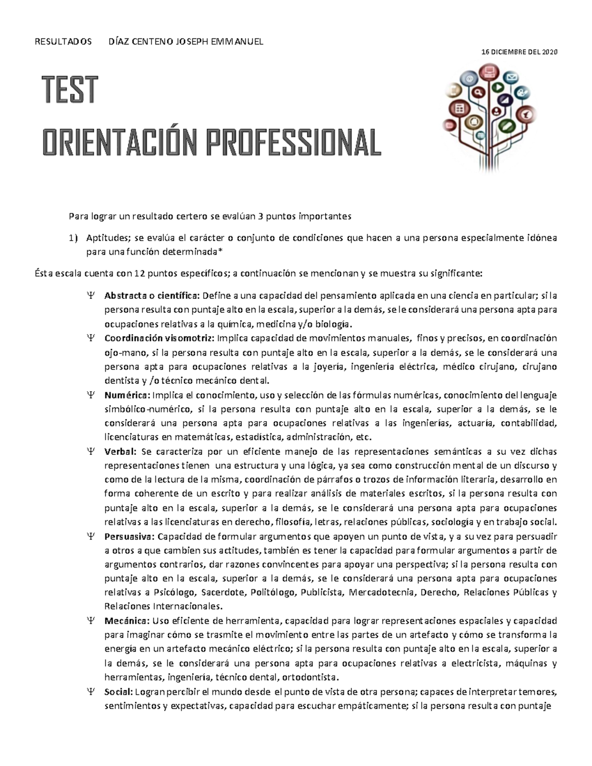 Resultados del Test Vocacional de Díaz Centeno - 16 Diciembre 2020 ...