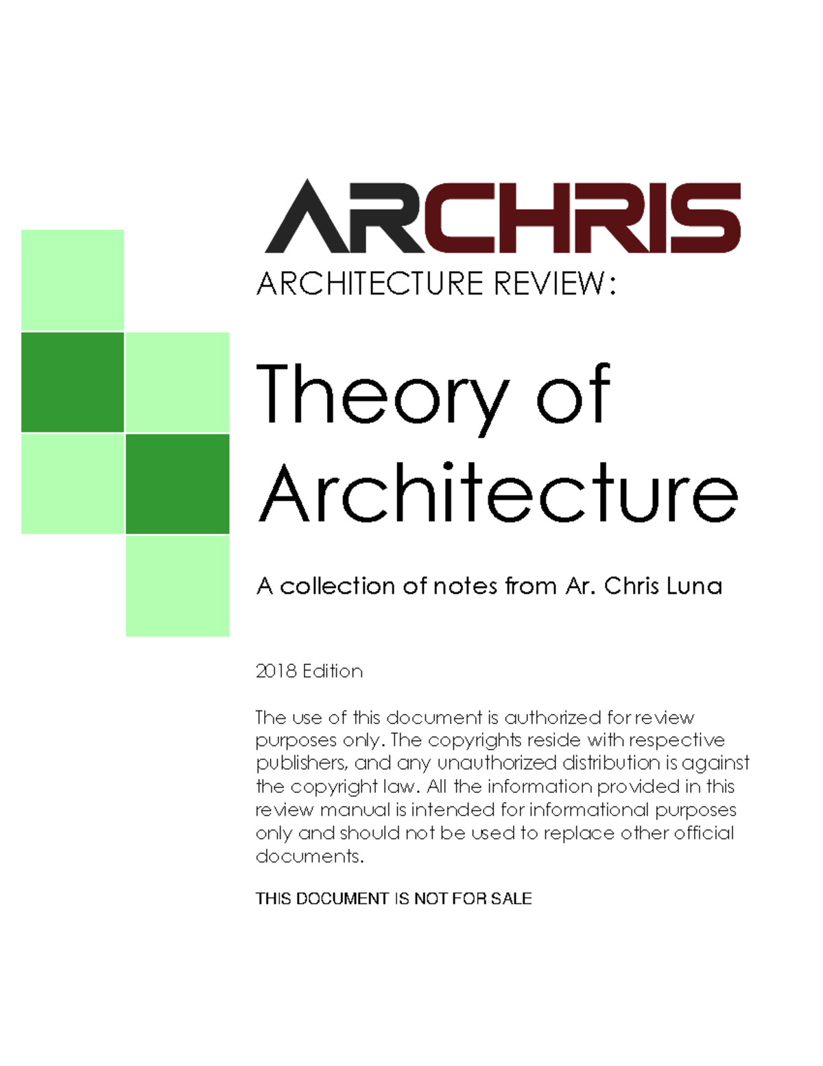 Theory of Architecture Reviewer - ARCHITECTURE REVIEW: Theory of Architecture A collection of ...