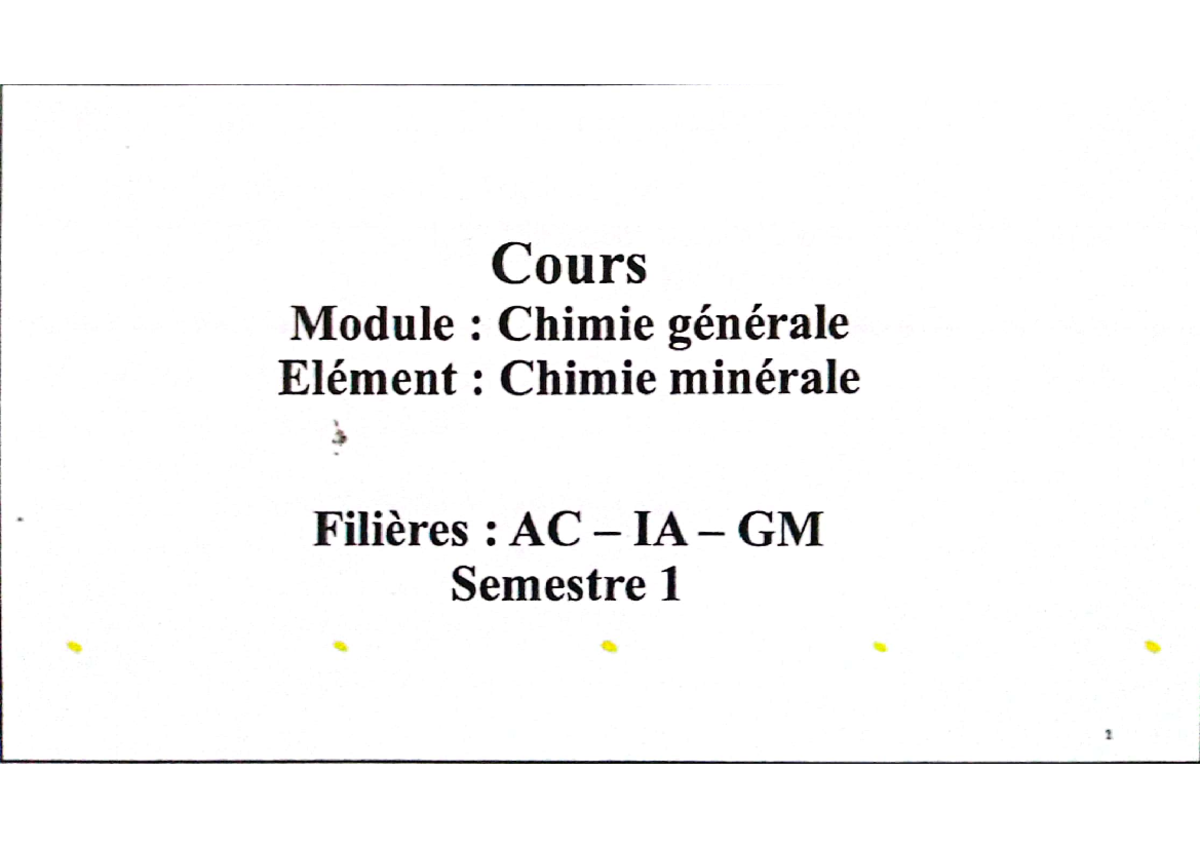 Chapitre I: Cristallographie géométrique - Chimie Minérale (Chimie G ...