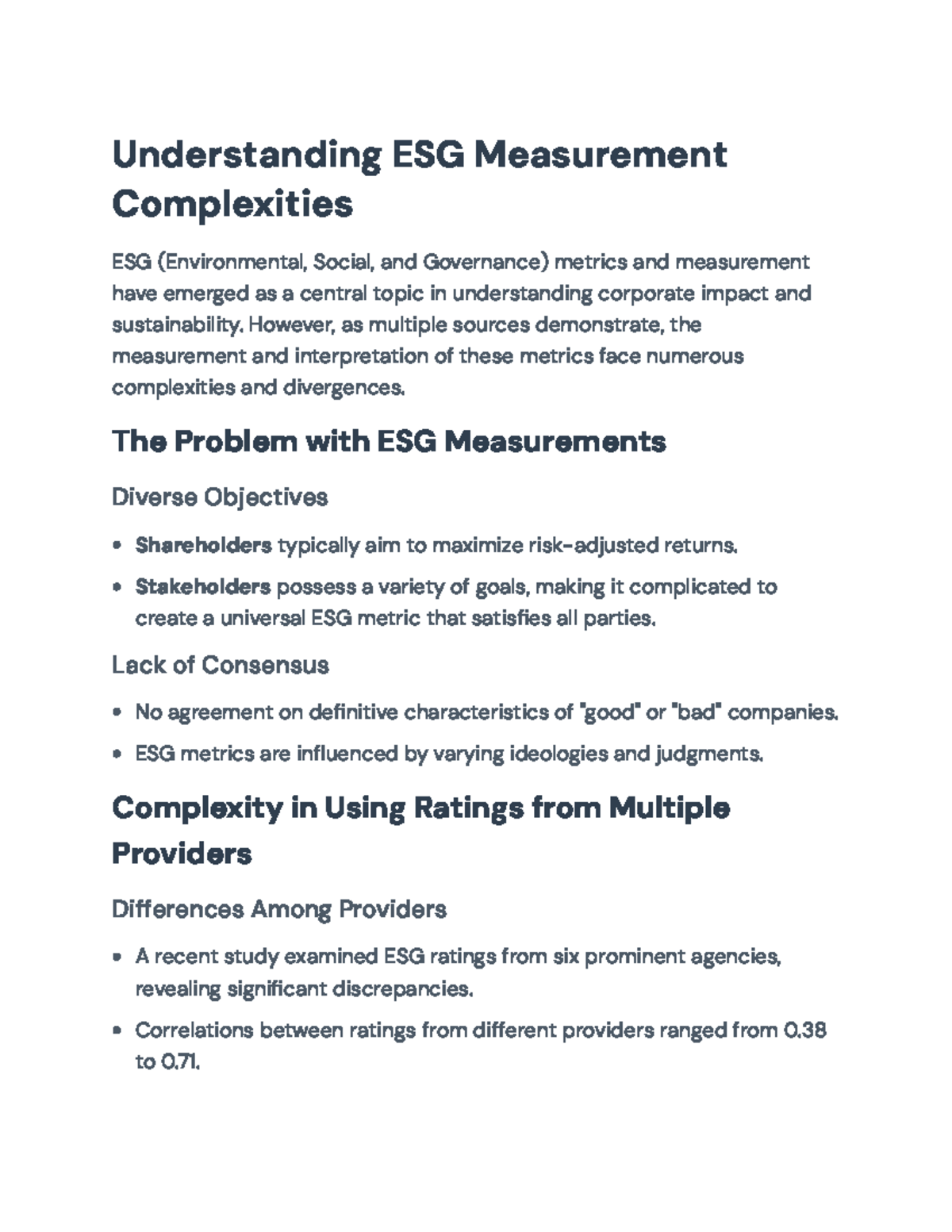 Understanding ESG Metrics and United Nations SDGs Overview ...