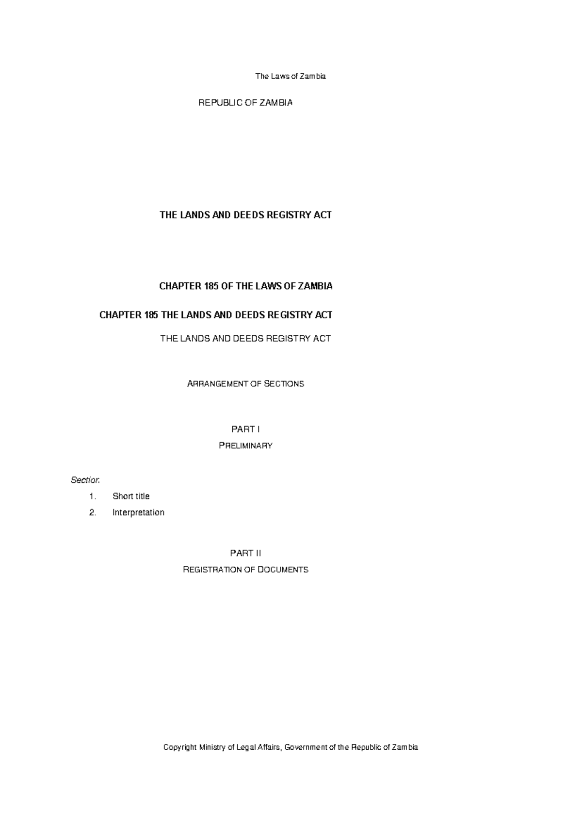 Lands and Deeds Registry Act - Chapter 185 Overview and Provisions ...