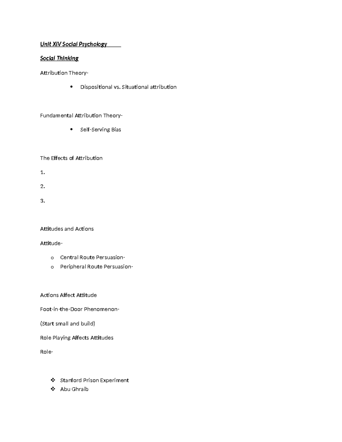 Unit XIV Social Psychology Exam Review and Key Concepts - Studocu