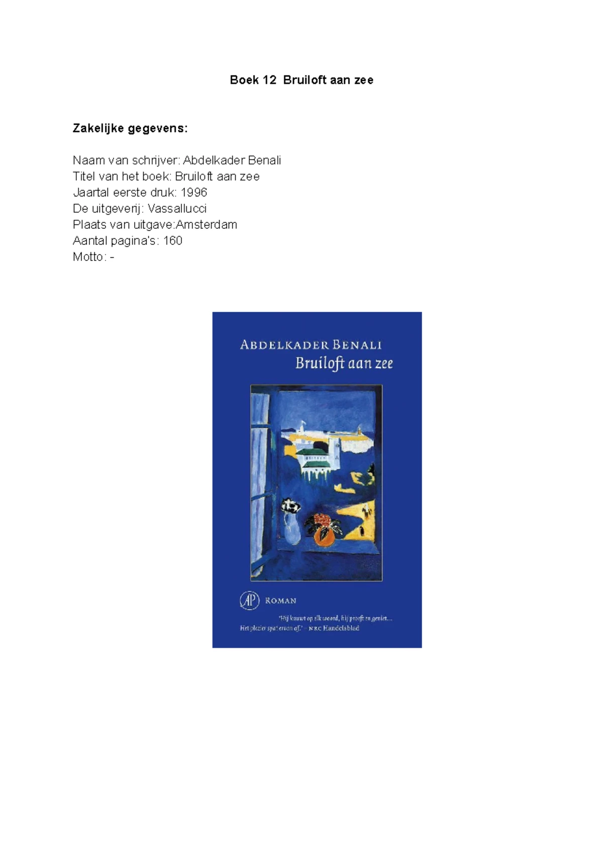 Boekverslag: Perenbomen Bloeien Wit door Gerbrand Bakker (6Ab ...