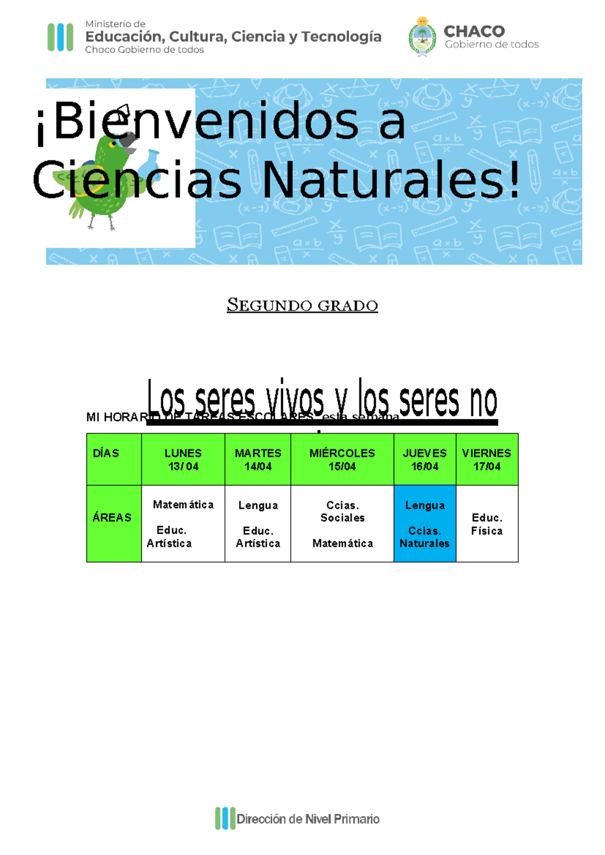 Los seres vivos y no vivos - 2° Grado - Cs Naturales - Studocu