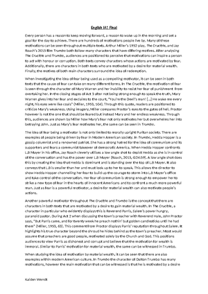 Year 11 - literary essay example - Year 10 - literary essay example ...