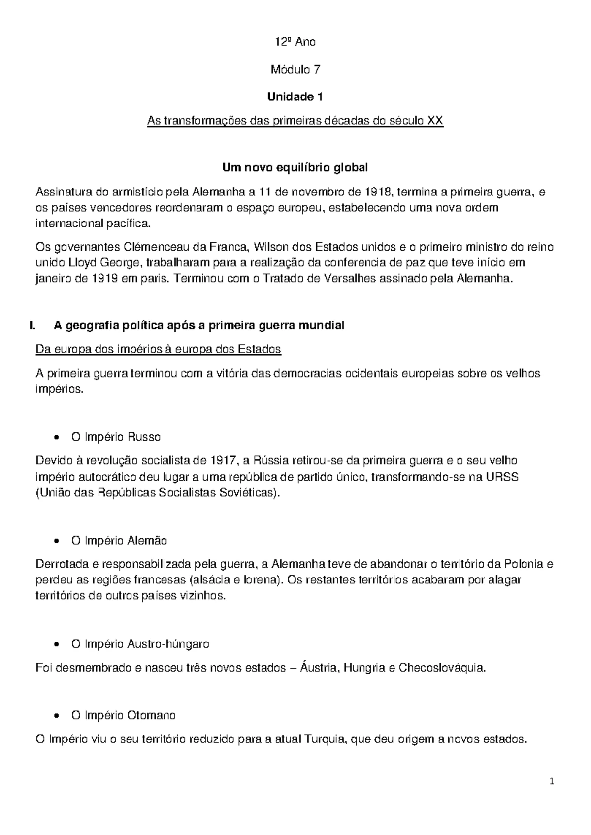 Módulo 1- resumos - Módulo 1 UNIDADE 1 – O modelo Ateniense O modelo ...