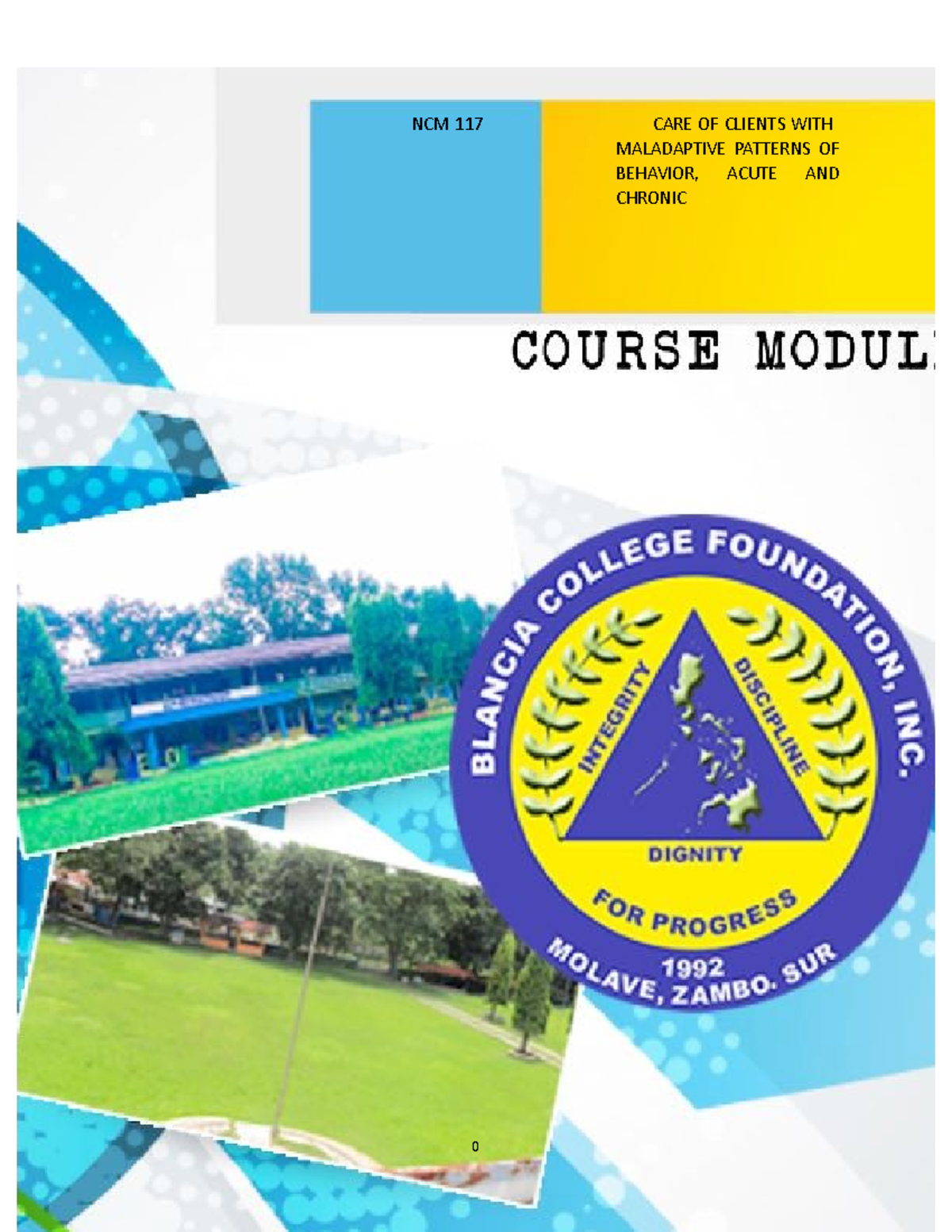 NCM 117 - Care of Clients with Maladaptive Behavior Patterns: Acute ...