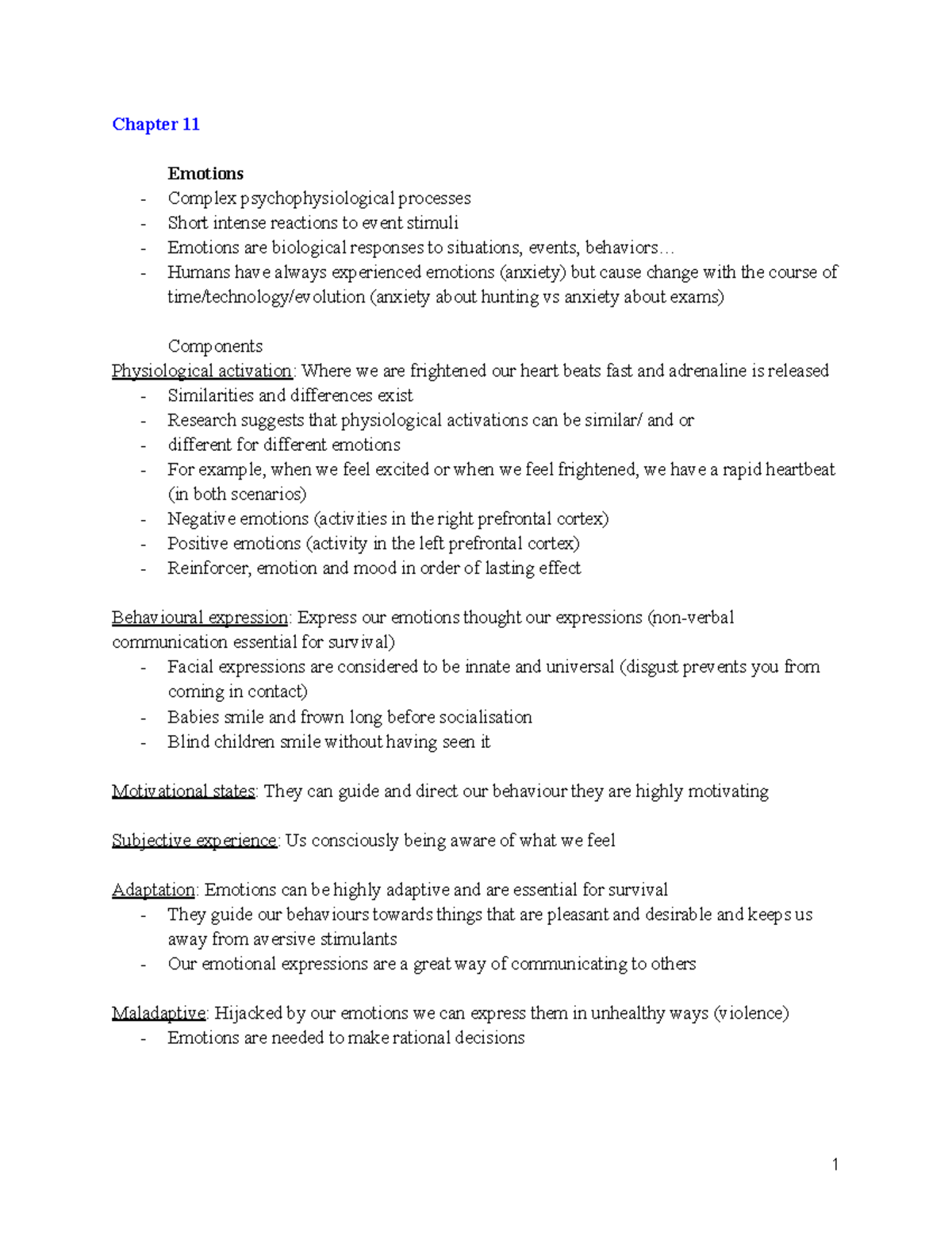 Chapter 11: Emotions - Understanding Psychophysiological Processes ...
