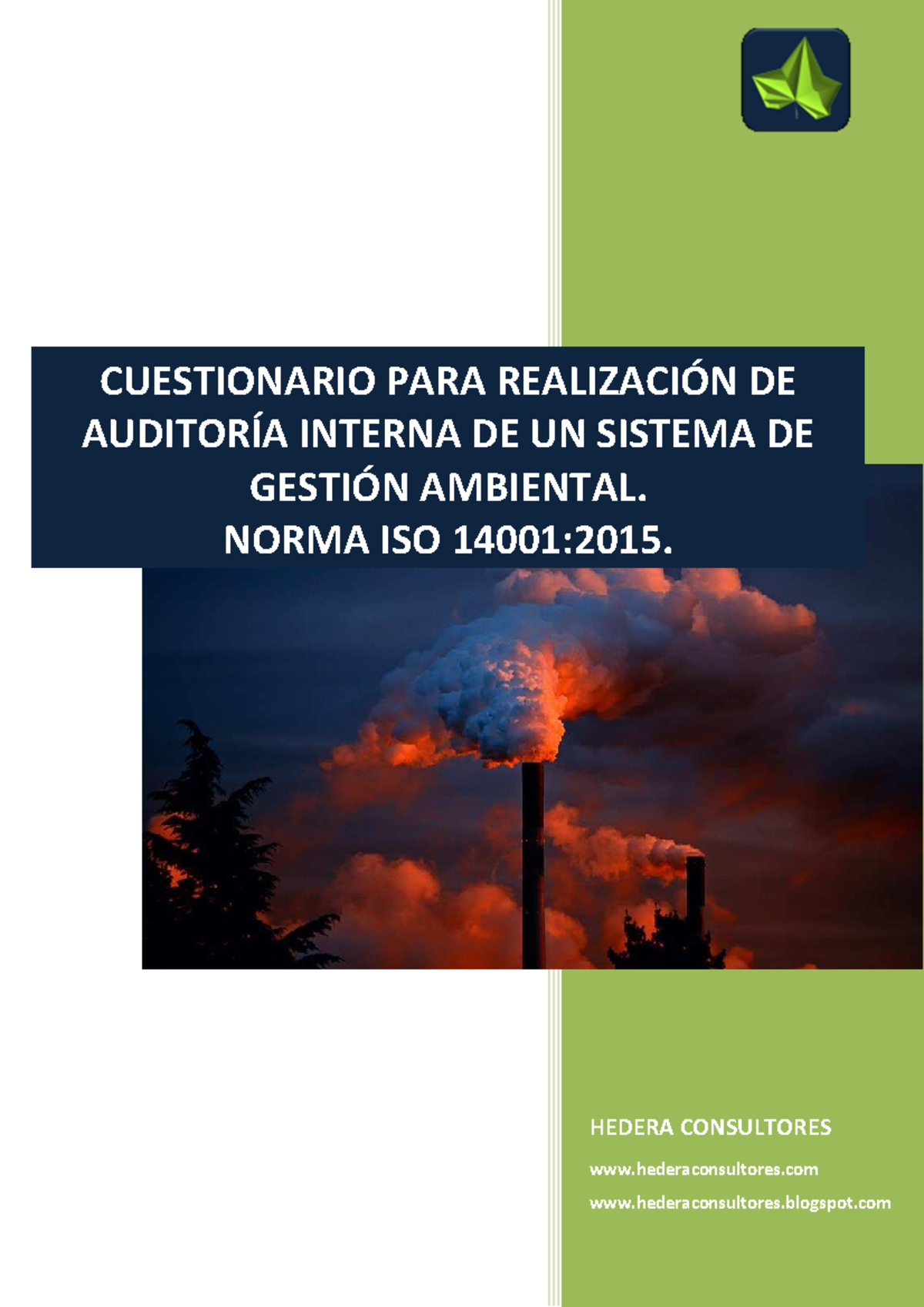 Check-list Auditoría Interna ISO 14001:2015 para Gestión Ambiental ...