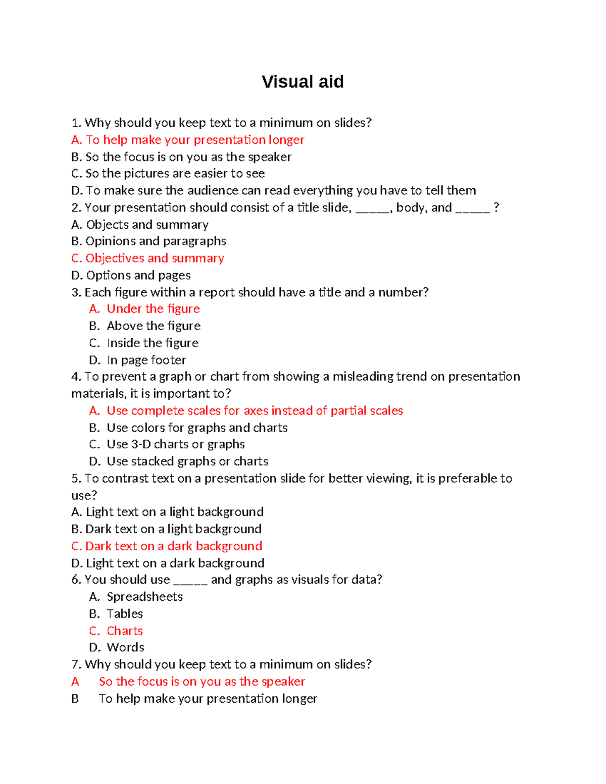 Visual Aids in Presentations: Key Tips and Techniques (Course Code: N/A ...