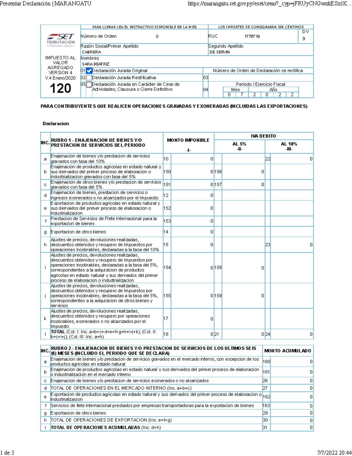 Form.120 v4 - RUBRO 1 - ENAJENACION DE BIENES Y/O PRESTACION DE ...