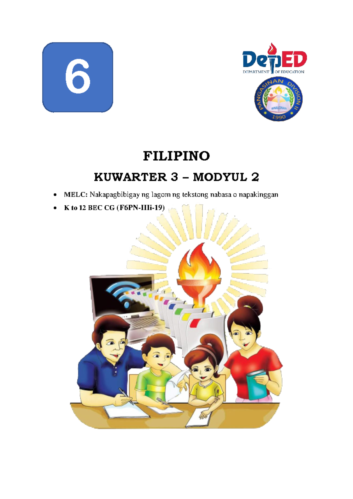SLM Filipino 6 Q3 Modyul 2: Pagbibigay ng Lagom at Mga Halimbawa - Studocu